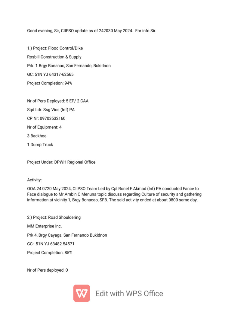 Ciipso Report | PDF | Heavy Equipment | Construction Equipment