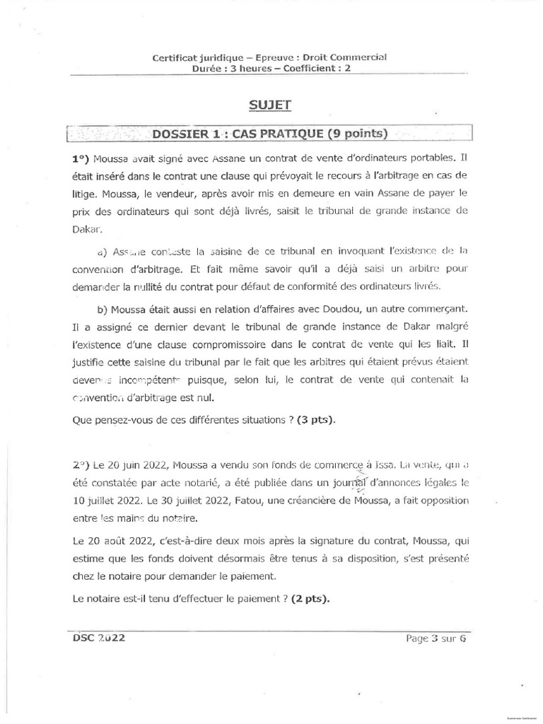 Exo Droit Comm Esp | PDF