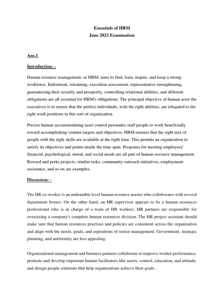 Essentials of HRM | PDF | Human Resource Management | Human Resources