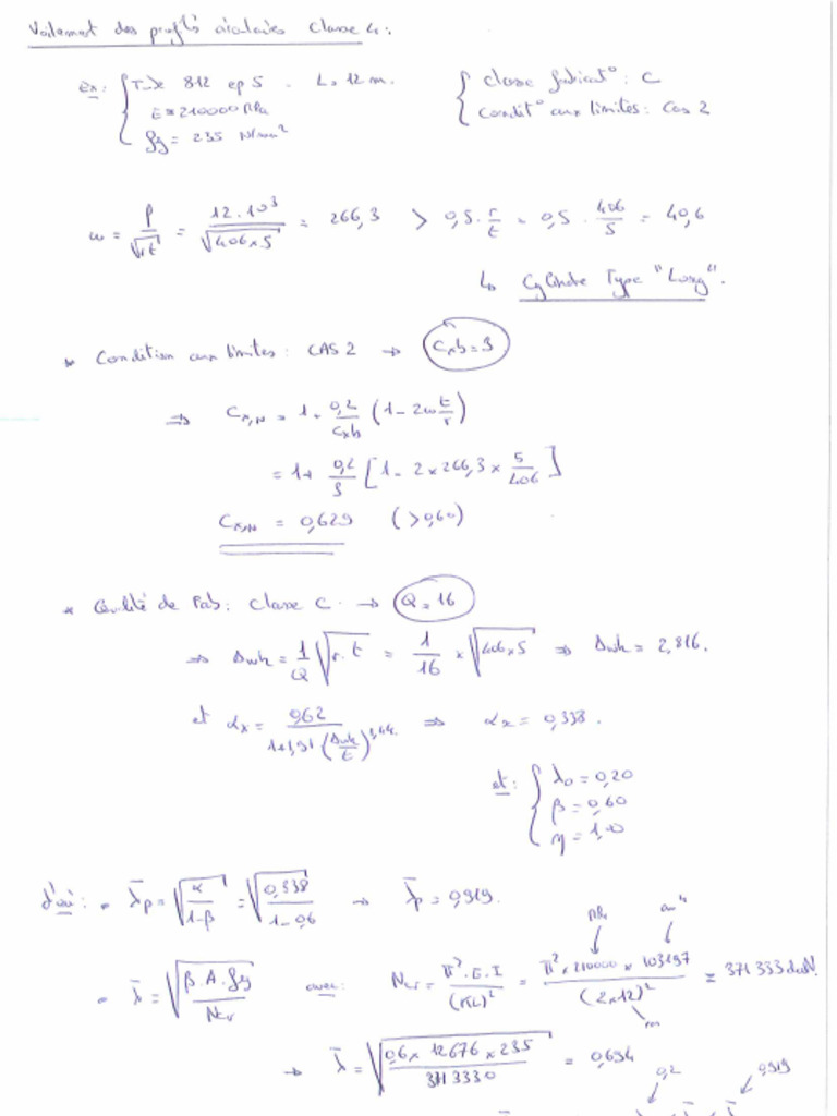 Methode Calcul Sections Circulaires Classe 4 Ec3 | PDF