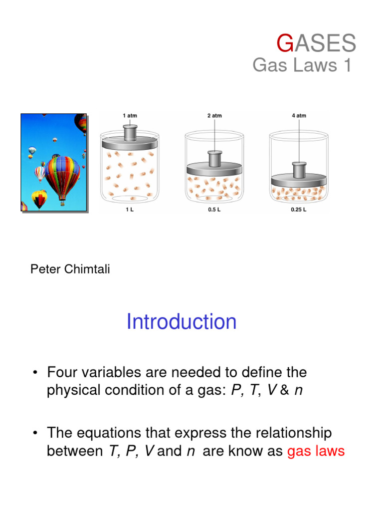 Lecture2.1. Gas Laws (Chimtali) | PDF | Gases | Mole (Unit)