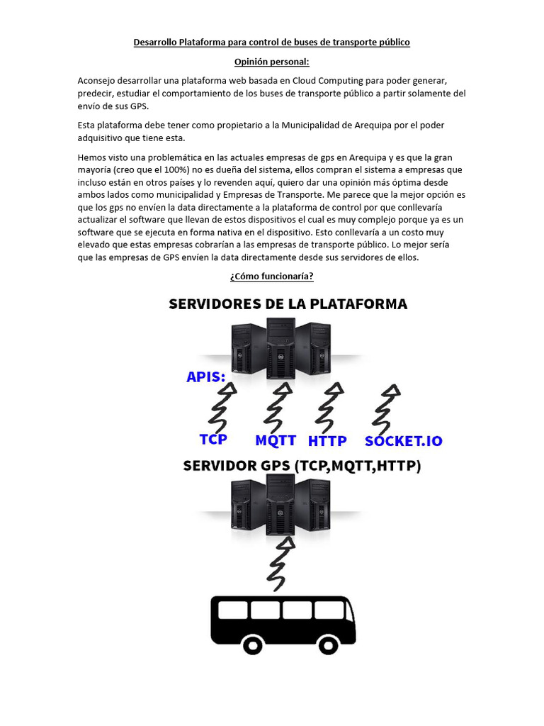 Desarrollo Plataforma para Control de Buses de Transporte Público | PDF ...