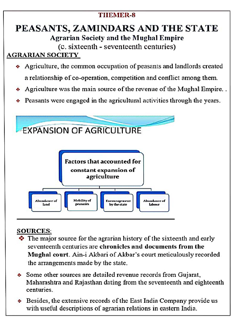 Peasants Zamindars and The State | PDF