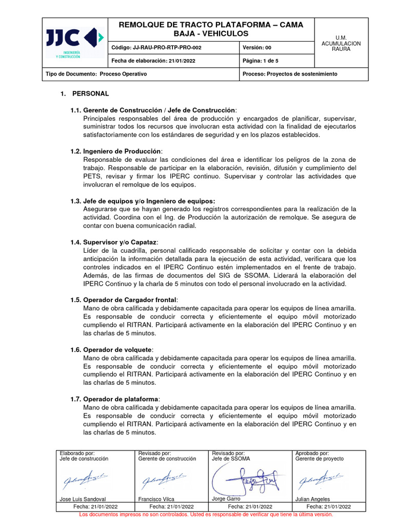 02. JJ RAU PRO RTP PRO 002_Remolque de Tracto Plataforma | PDF | Equipo ...