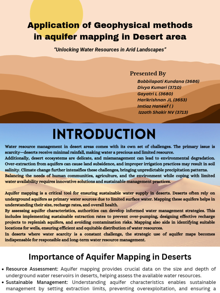 Application of Geophysical Methods in Aquifer Mapping in Desert Area | PDF | Aquifer | Groundwater