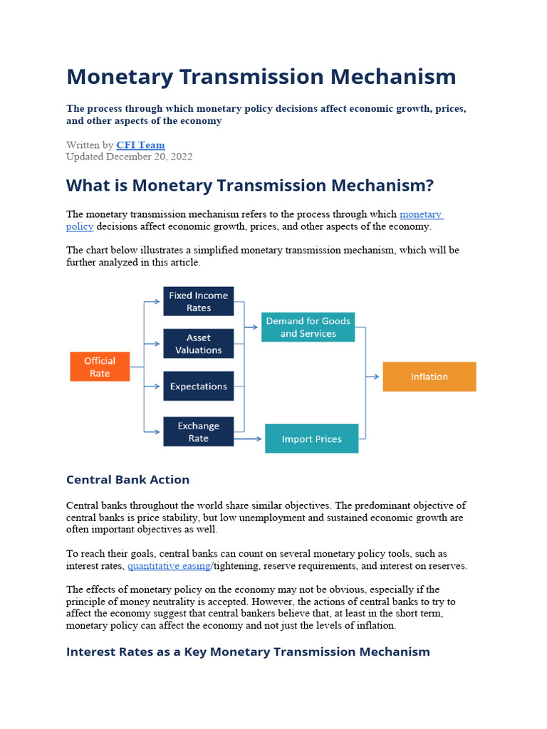 Monetary Transmission Mechanism | Download Free PDF | Interest Rates ...