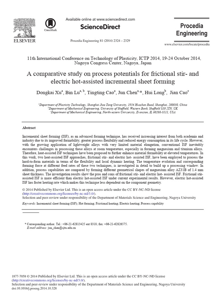 Frictional Stir and Electric Hot Assisted Incremental Sheet Forming ...