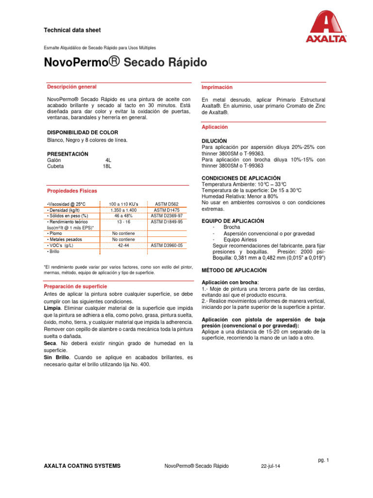 NovoPermo Secado Rapido | PDF | Pintar | Materiales