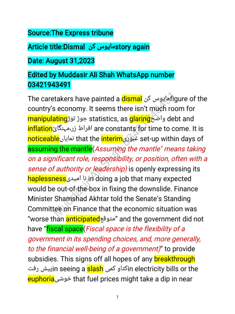 August 31,2023 Pakistan affairs, International affairs | PDF | Bric ...