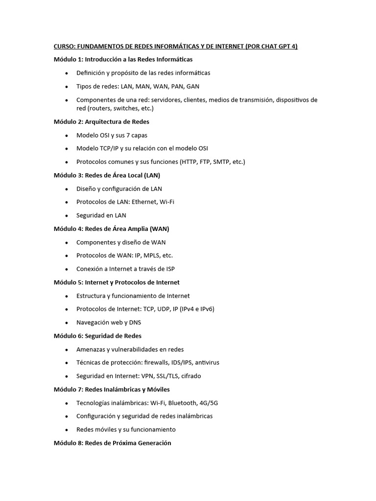Curso Básico de Redes Informáticas | PDF | Red de computadoras ...