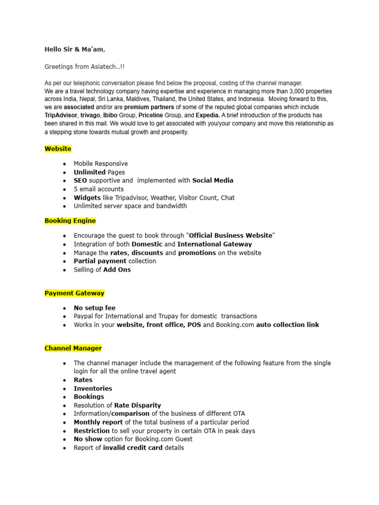 Super, Advance, Pro Package | PDF | Booking.Com | Point Of Sale