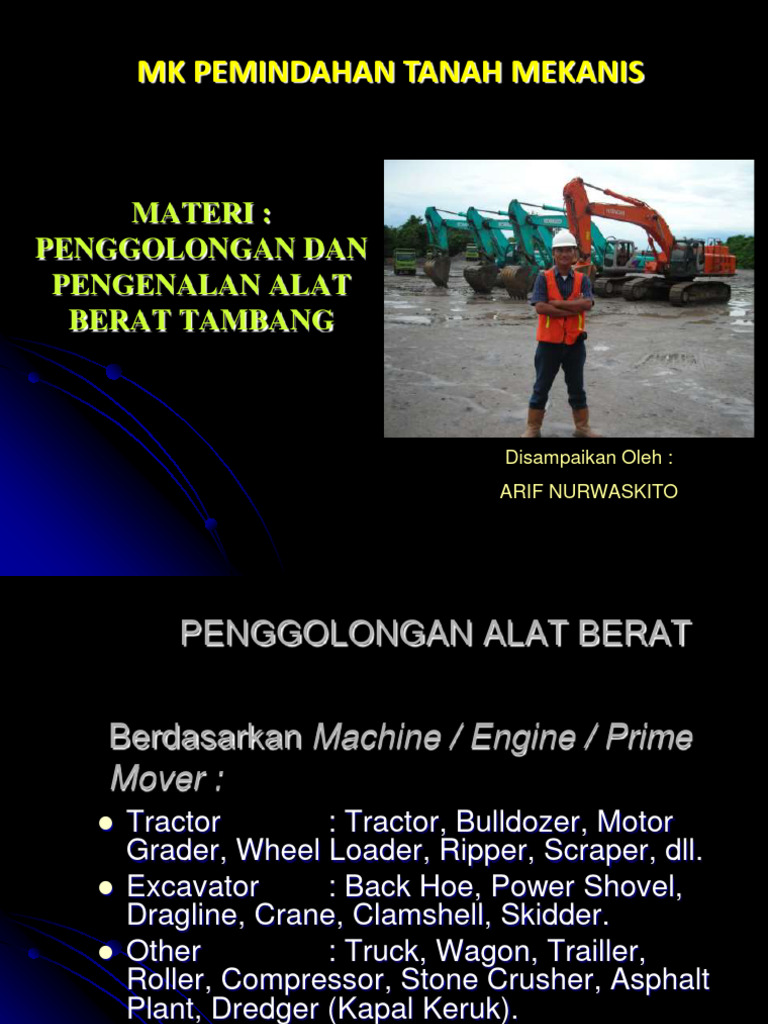 2 - Pengenalan Alat Berat Tambang - 2024 | PDF | Bisnis | Griya & Taman