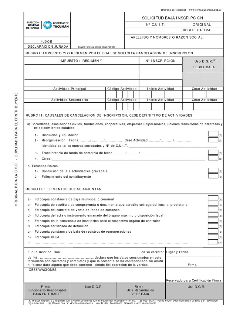 Formulario F909 para Dai | PDF | Gobierno