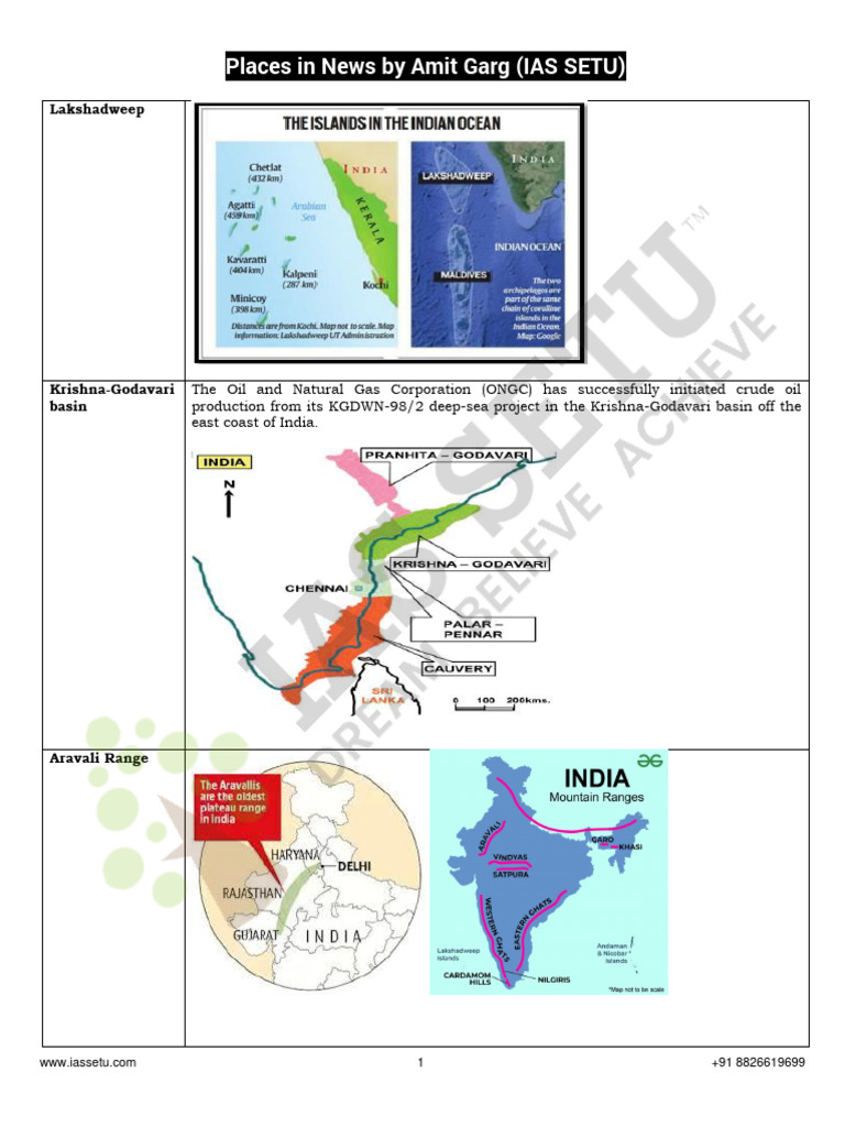 Places in News by Amit Garg (IAS SETU) | PDF | Earth Sciences