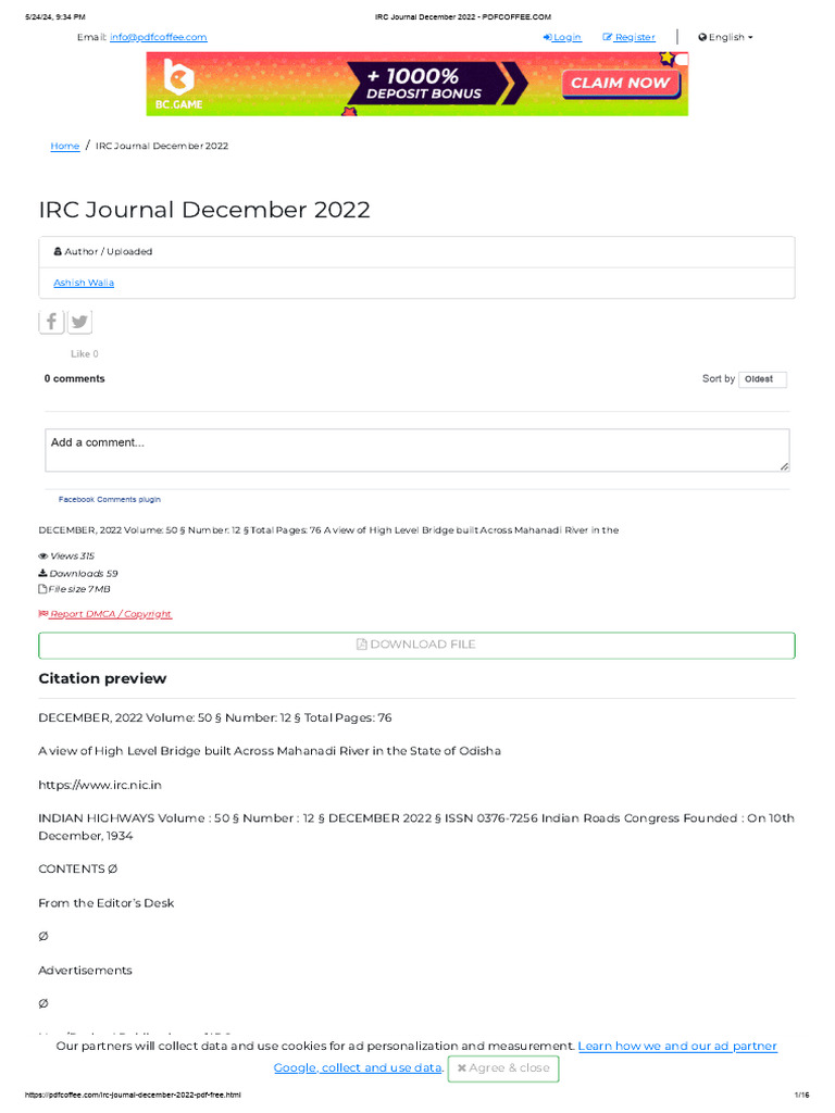 IRC Journal December 2022 | PDF | Road Surface | Bridge