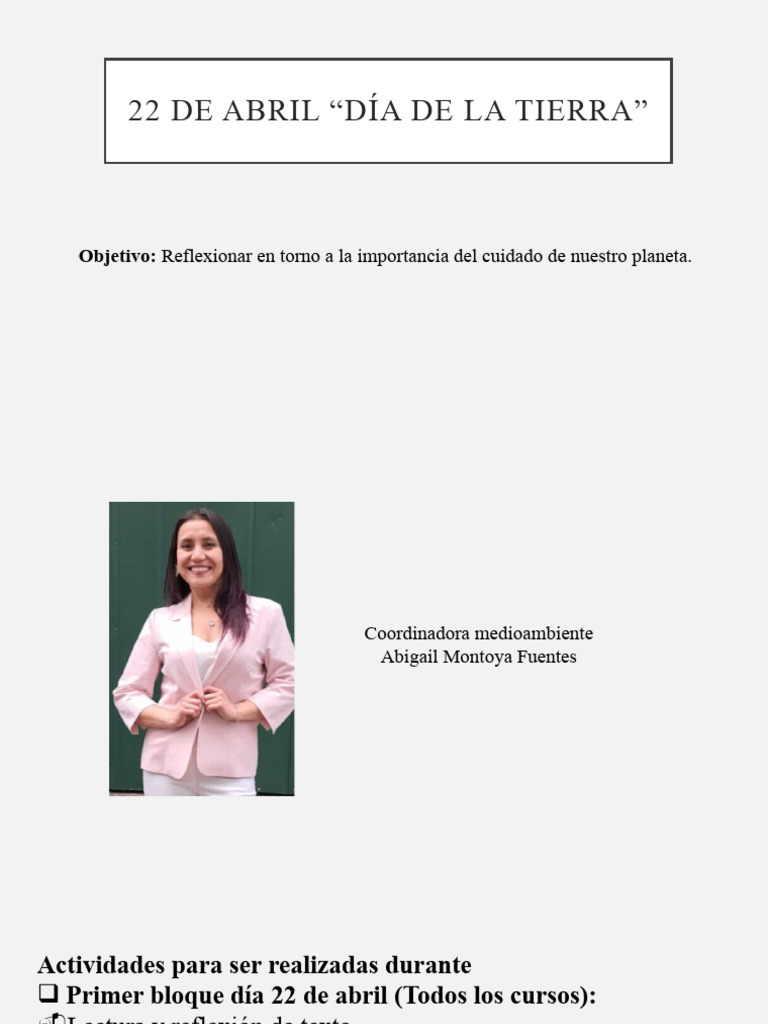 Actividades Día de la Tierra Escolar | PDF