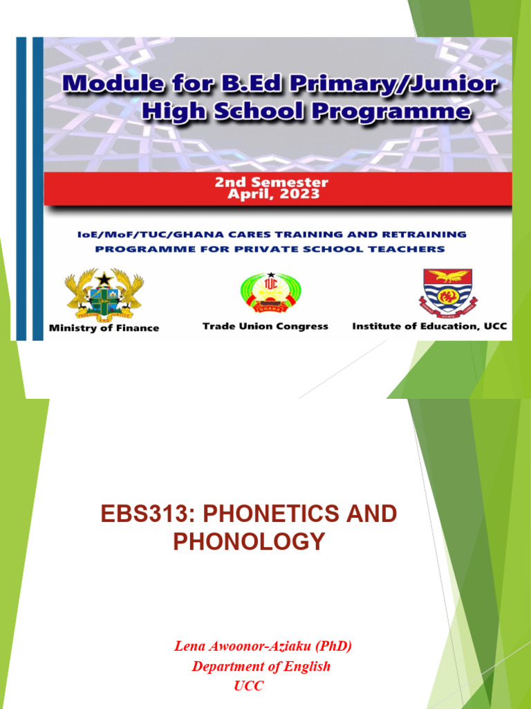 Ebs313 Phonetics and Phonology | PDF | Phonology | Larynx
