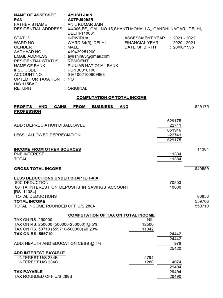 Comp Ayush | PDF | Tax Deduction | Taxes