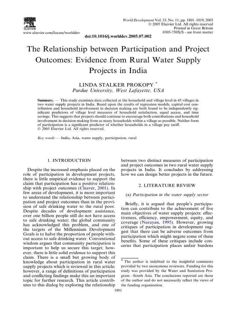 Rural Water Projects in India | PDF | Customer Satisfaction | Water Supply