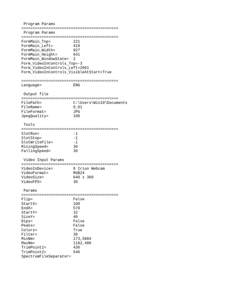 Theremino Spectrometer INI | PDF | Teaching Methods & Materials