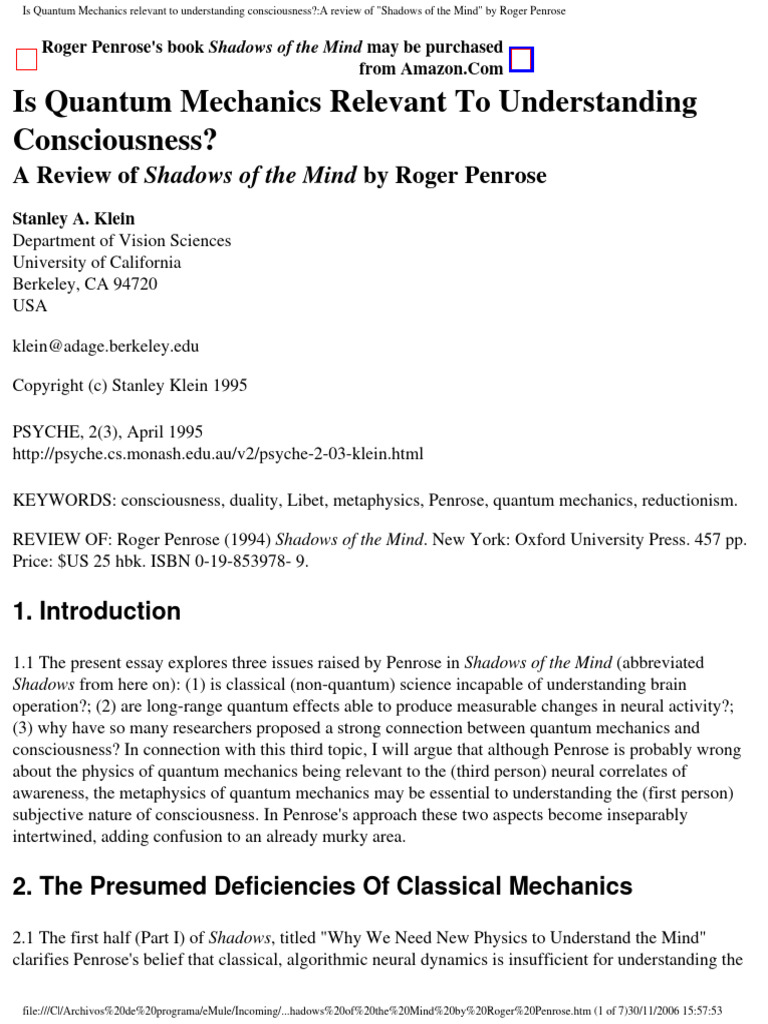 Roger Penrose - Is Quantum Mechanics Relevant To Understanding ...