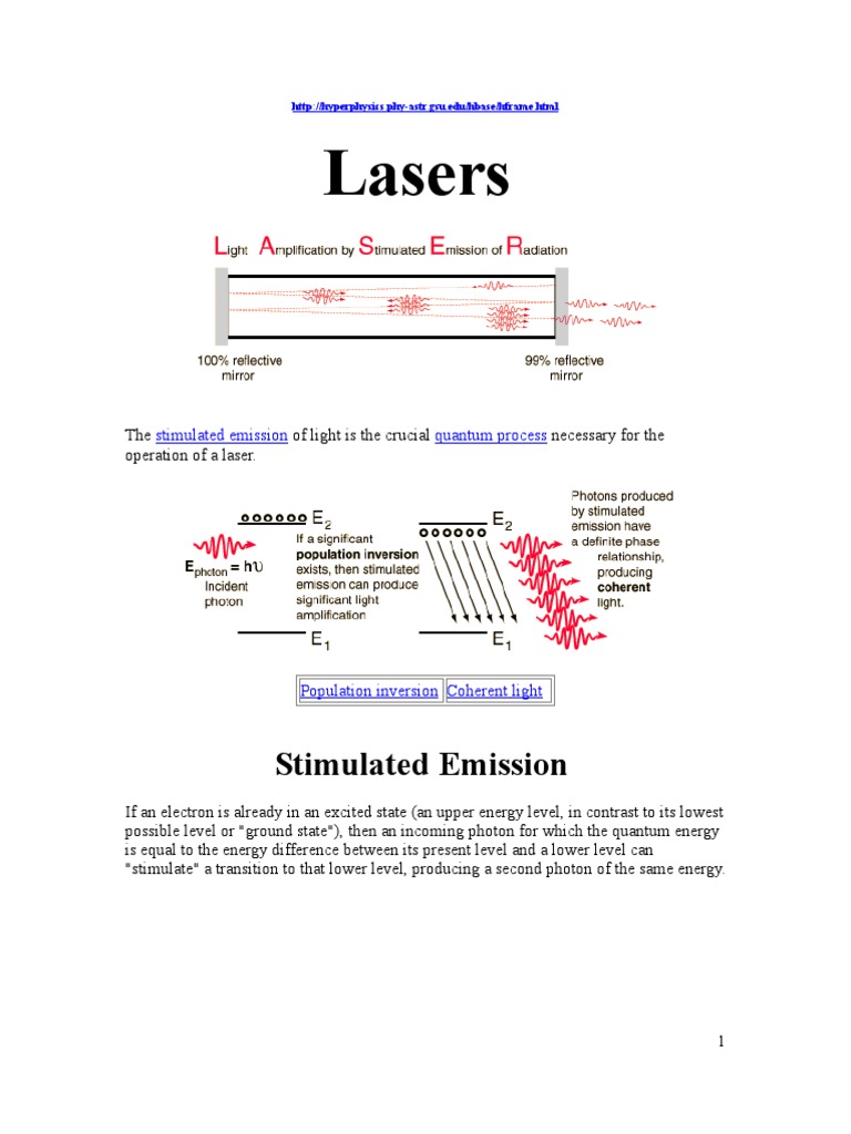 Laser | PDF | Electromagnetic Radiation | Laser
