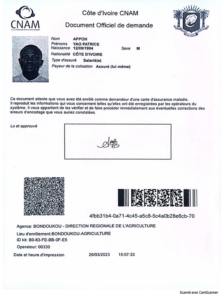 Récépissé CMU | PDF