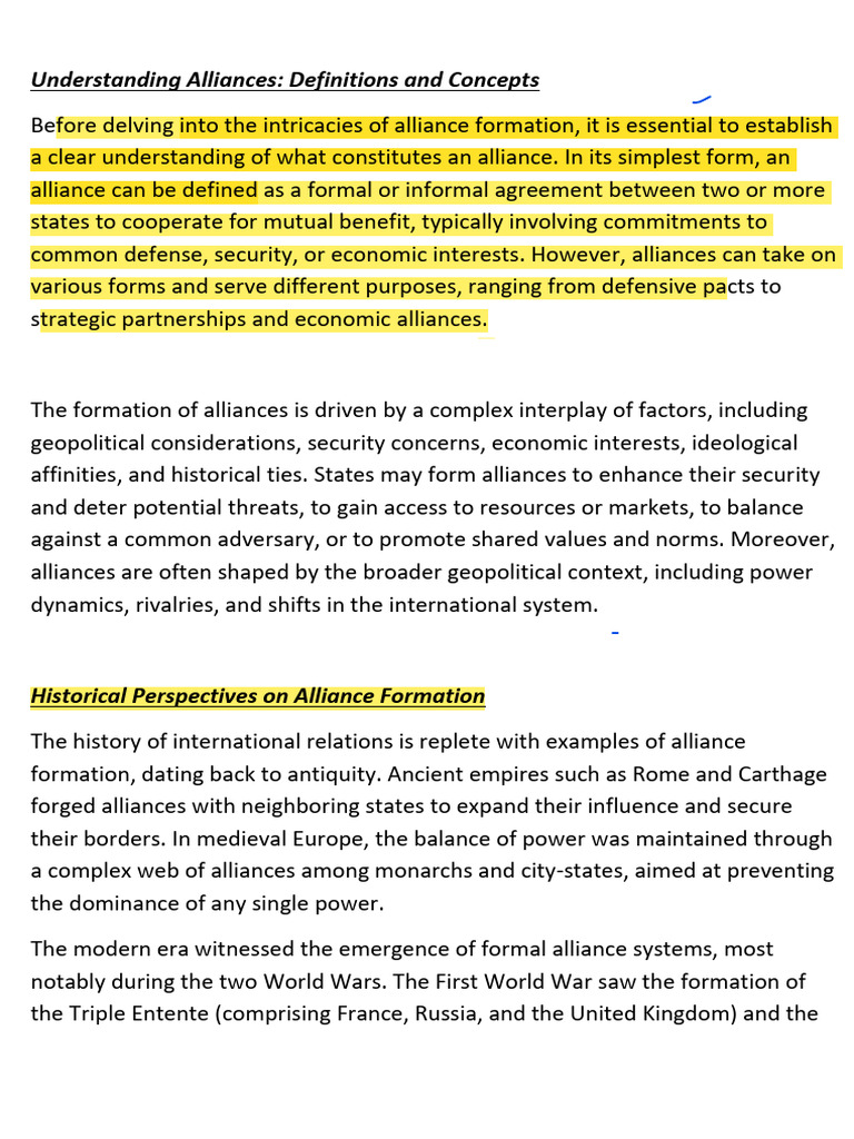 Understanding Alliance Formation Dynamics | PDF | Russian Revolution ...