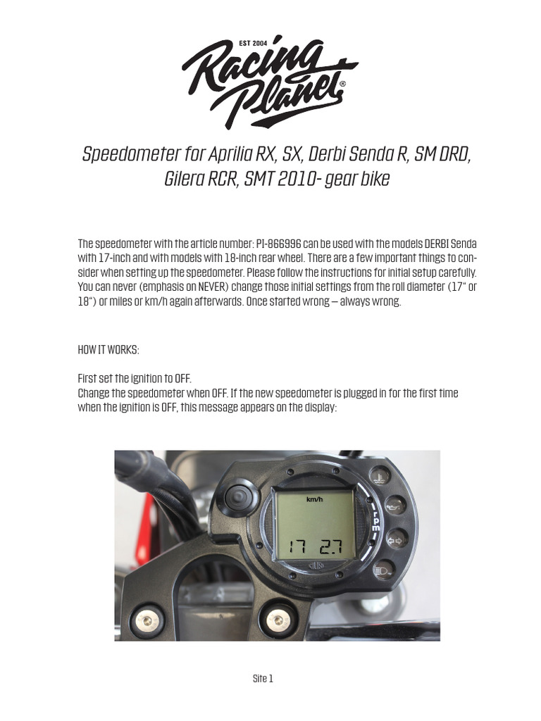 Speedometer PI-866996 | PDF