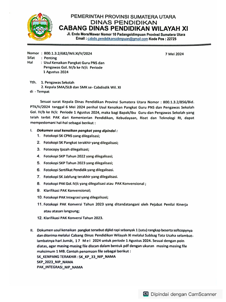 Usul Kenaikan Pangkat Guru PNS dan Pengawas Gol. IVb ke IVc TMT 1 ...