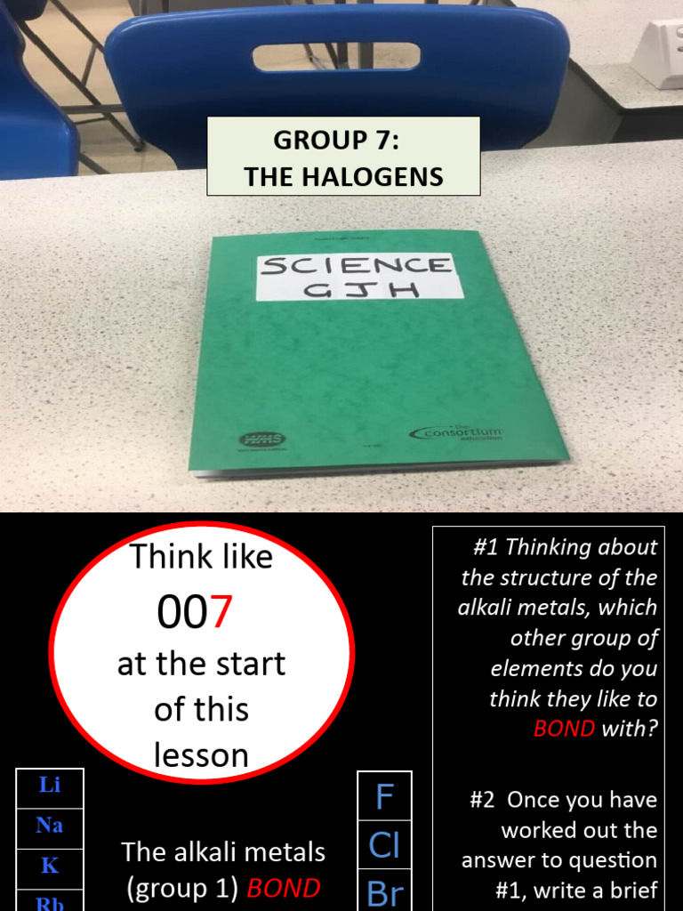 Group 7 The Halogens and Displacement Reactions | PDF | Chlorine | Iodine