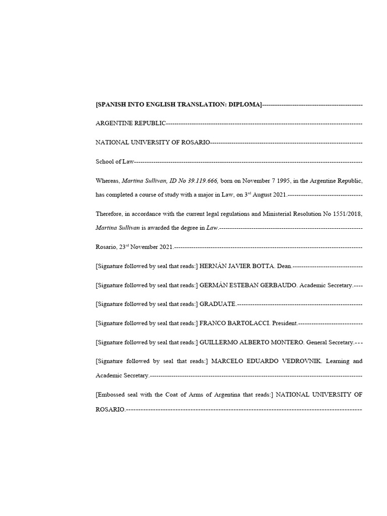 English Translation of Law Diploma | PDF | Business | Technology ...