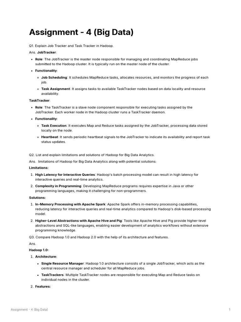 Assignment-4(Big-Data) | PDF | Apache Hadoop | Map Reduce