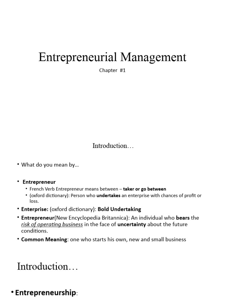 Chapter 1 EM | PDF | Entrepreneurship | Goal