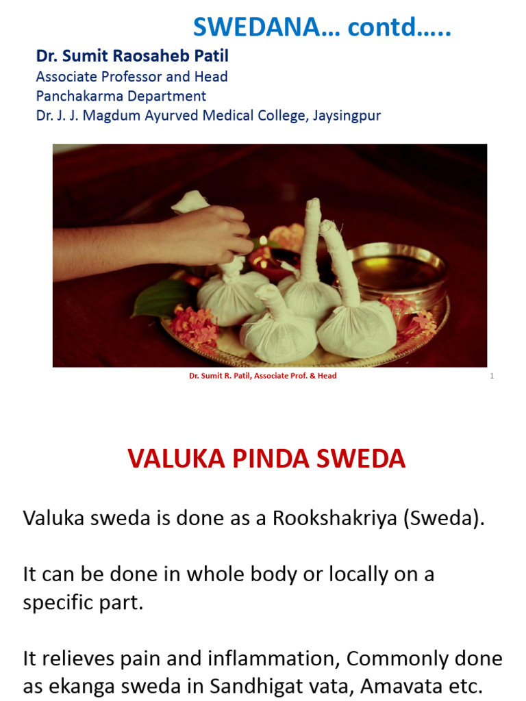 Valuka Pinda Sweda and Upanaha Sweda PDF | PDF | Clinical Medicine ...