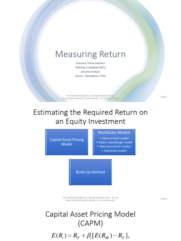 Measuring Return | PDF | Beta (Finance) | Capital Asset Pricing Model