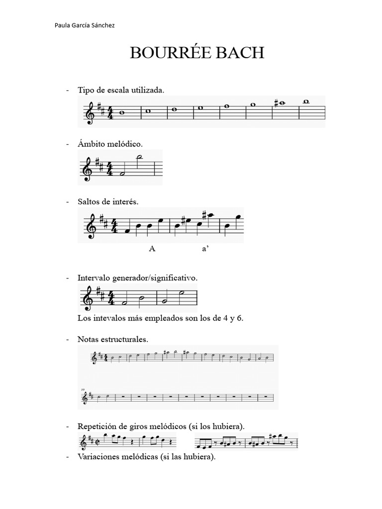 Bourrée Bach | PDF | Estudios de idiomas extranjeros | Arte