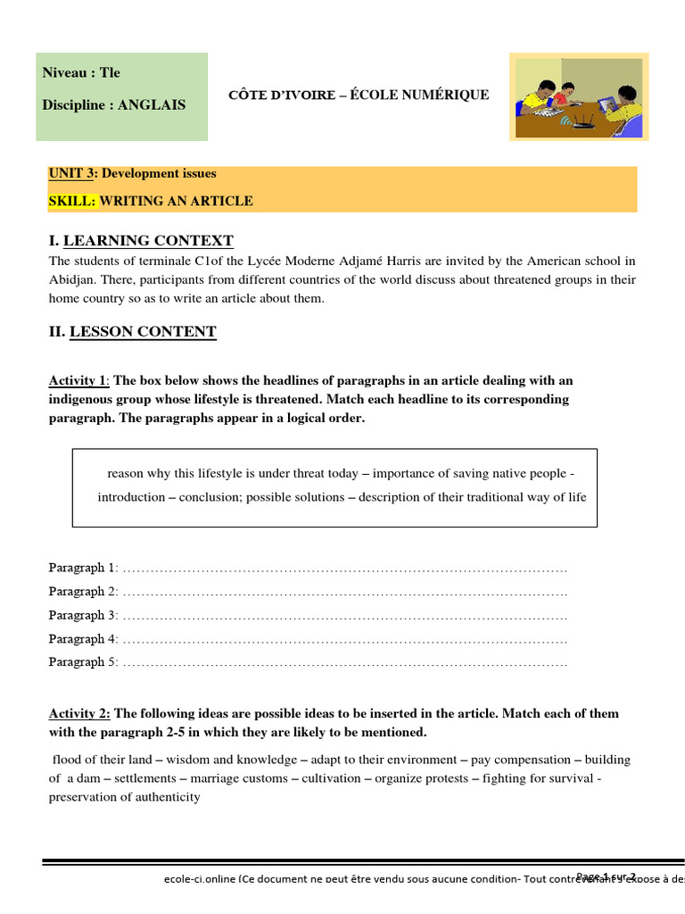 UNIT 3 - Development Issues - Writing | PDF