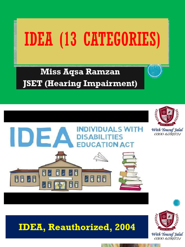 13 Categories Under IDEA PDF | PDF | Hearing Loss | Visual Impairment