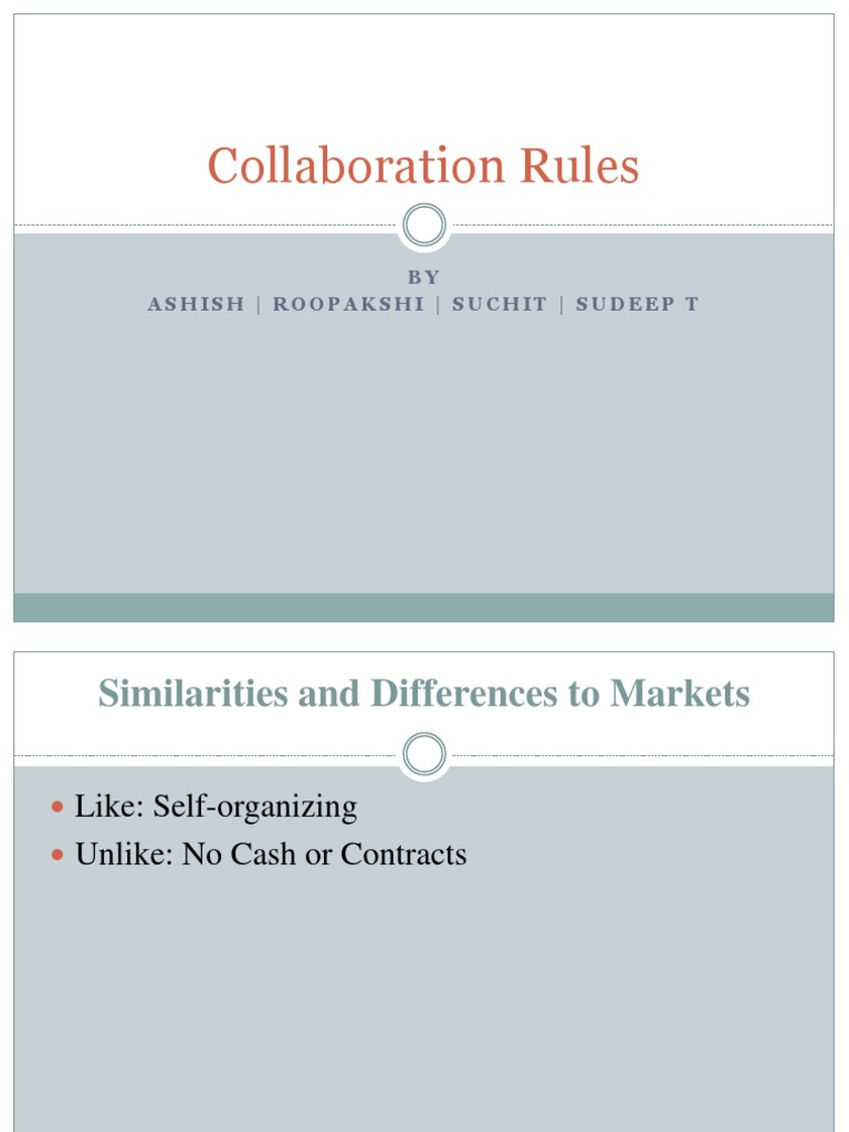 Collaboration Rules: BY Ashish - Roopakshi - Suchit - Sudeep T | PDF ...
