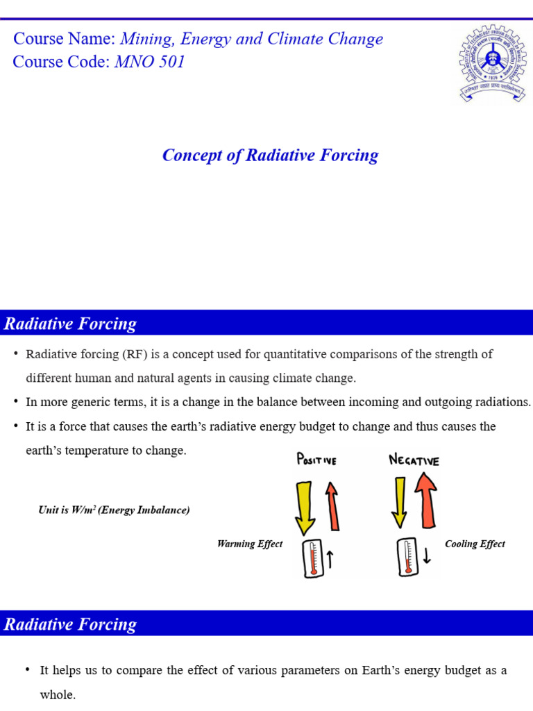 Climate Change & Radiative Forcing | PDF | Physical Chemistry ...