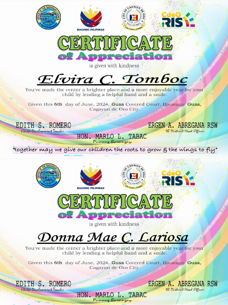 Parents Certificate | PDF