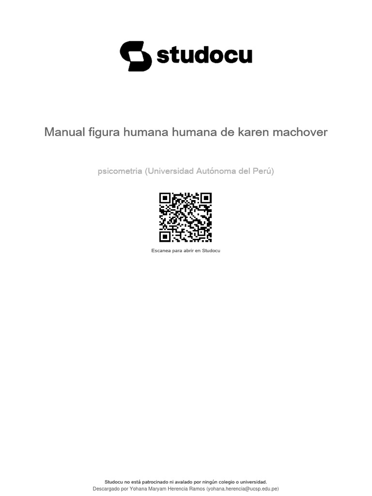 Manual Figura Humana Humana de Karen Machover | PDF | Sicología ...