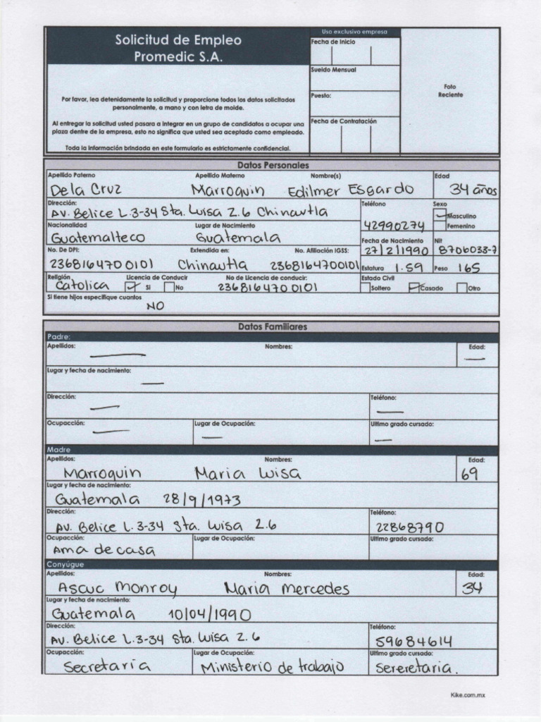 Formularios Llenados | PDF