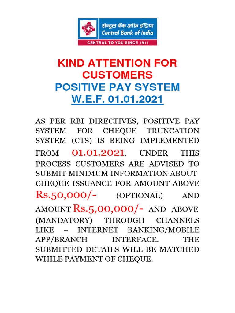 Positive Pay System | PDF | Business