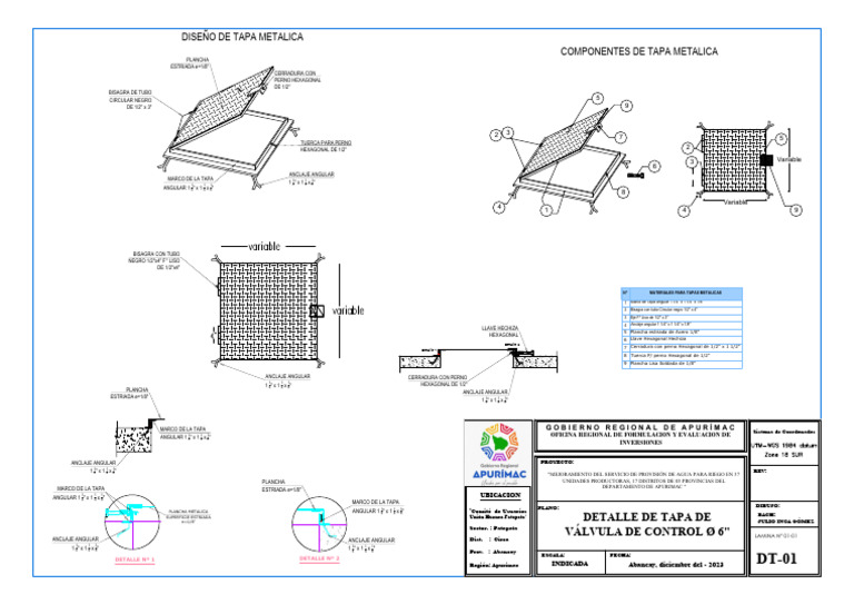 Detalle De Tapa Metalica P A3 PDF Tornillo