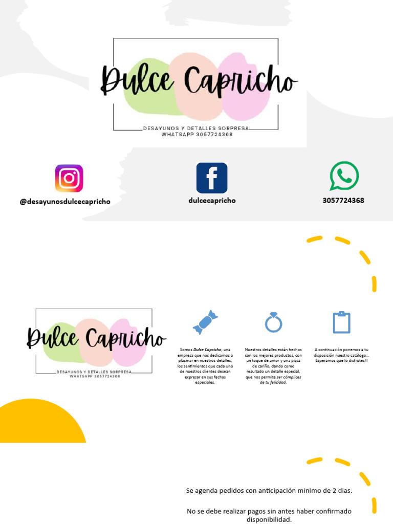 Menu Dulce Capricho 2024 | Descargar gratis PDF | Alimentos | Cocina ...