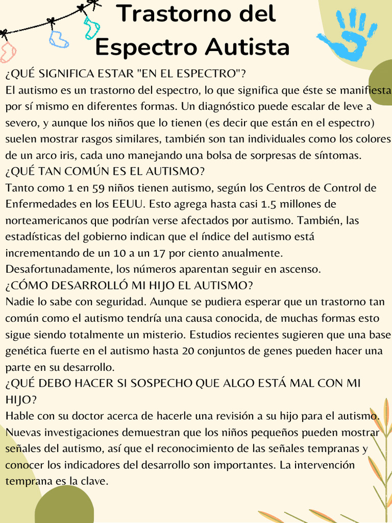 Cuestionario TEA | Descargar gratis PDF | Espectro autista | Cerebro