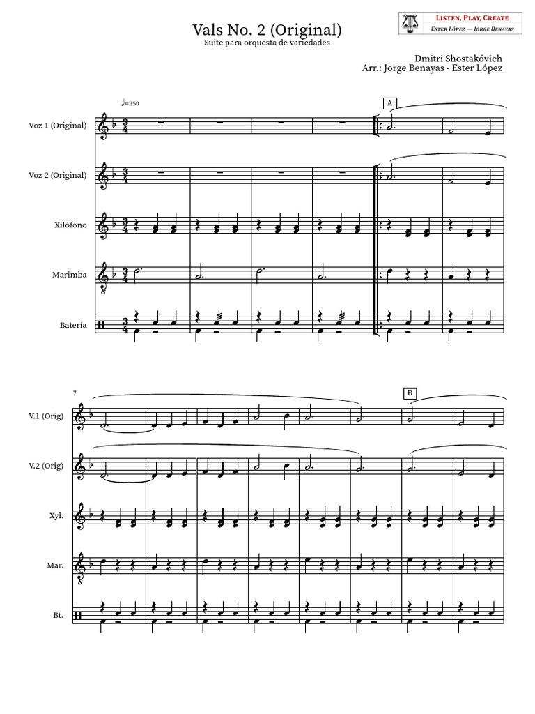Shostakovich Vals No. 2 | PDF | Músicos europeos | Compositores