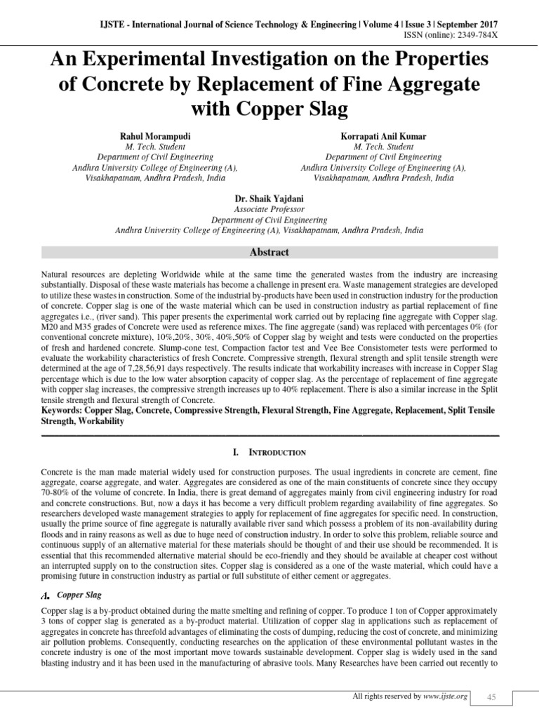 Civil Engineers: Copper Slag Concrete | PDF | Concrete | Construction ...